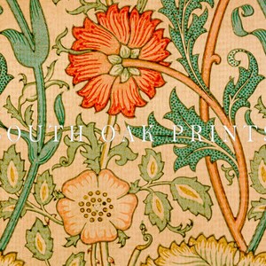 Vintage Orange Floral Pattern Wall Art Print | Digital PRINTABLE ...