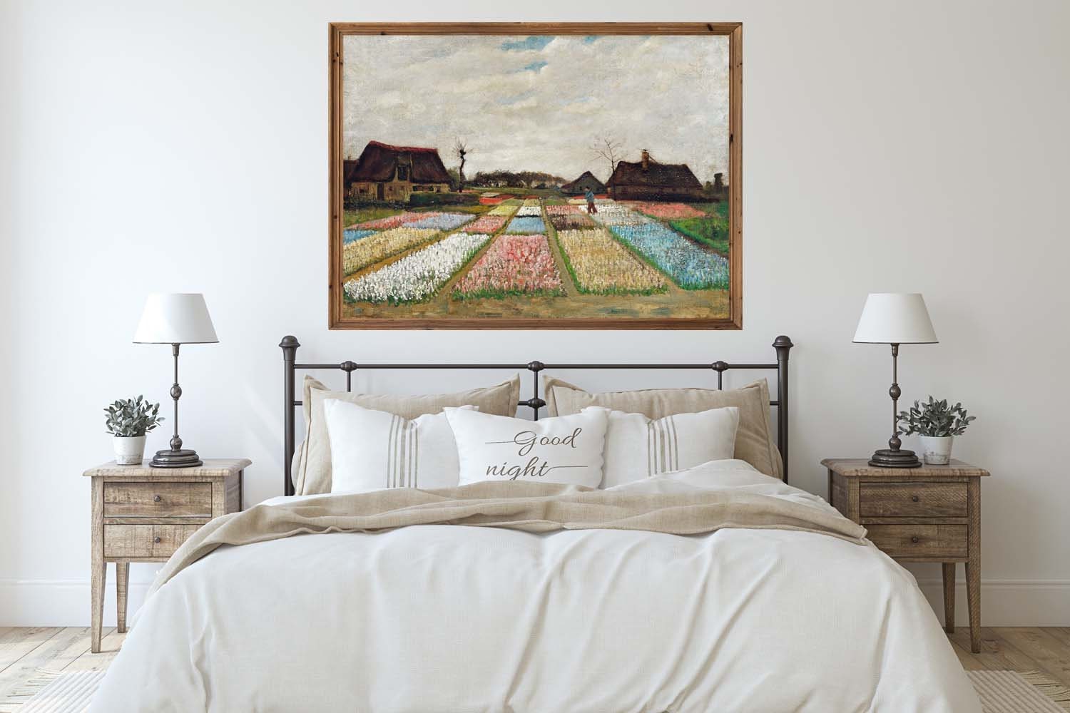 Van Gogh Holland Bulb Fields Blue Red Yellow Tulips Flowers Wall Art ...