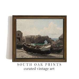 Vintage Italian Seascape Print | Fishing Boats Wall Art| PRINTABLE ...