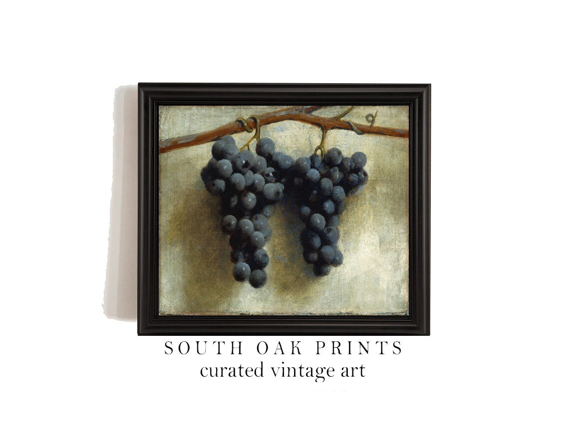Vintage Grapes Wall Art Print PRINTABLE DIGITAL DOWNLOAD Antique Still ...