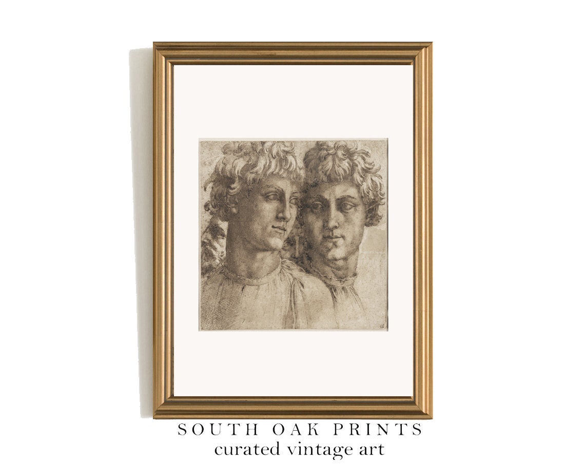Roman Statue Portrait Sketch Drawing | PRINTABLE | Neutral Classic ...