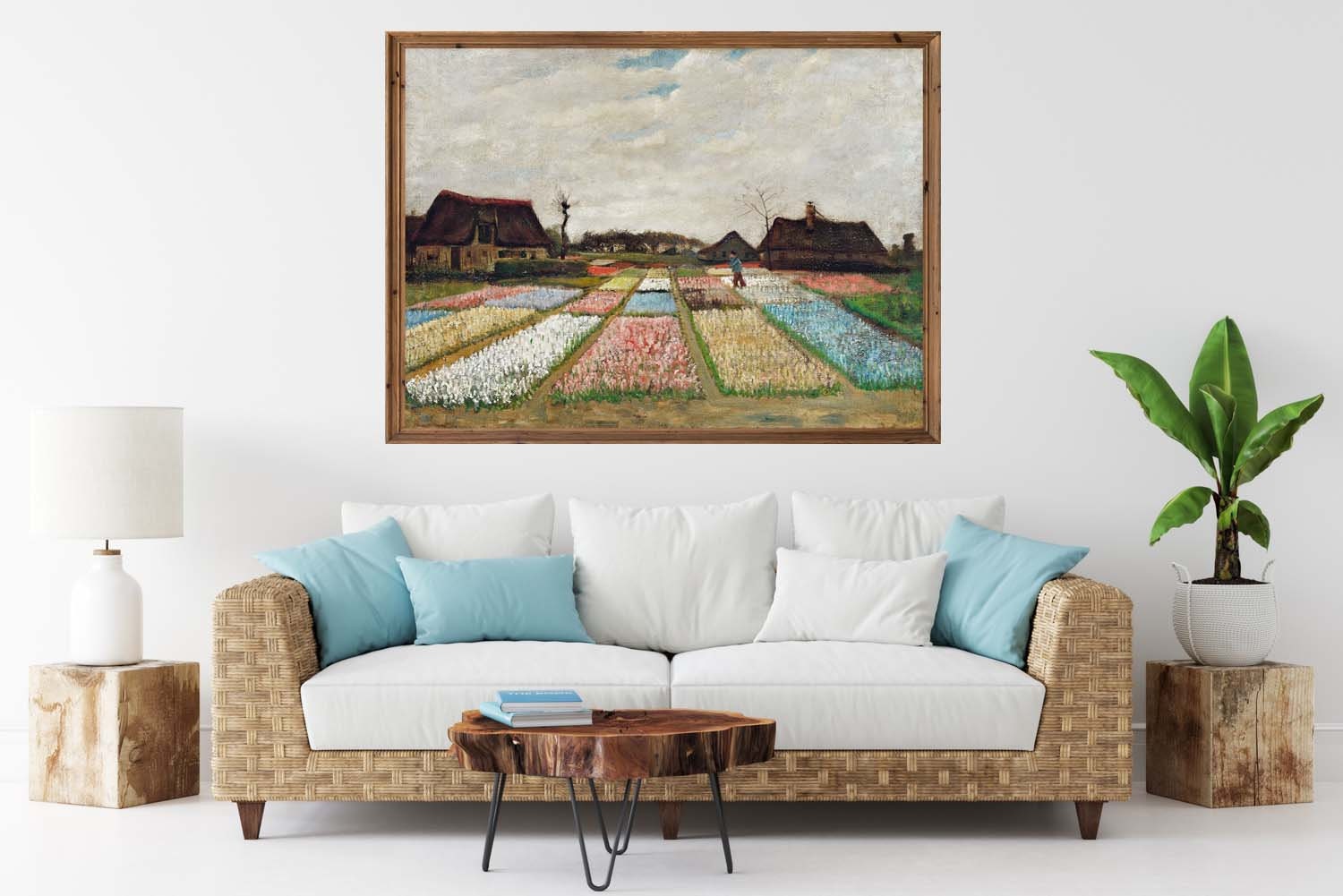 Van Gogh Holland Bulb Fields Blue Red Yellow Tulips Flowers Wall Art ...