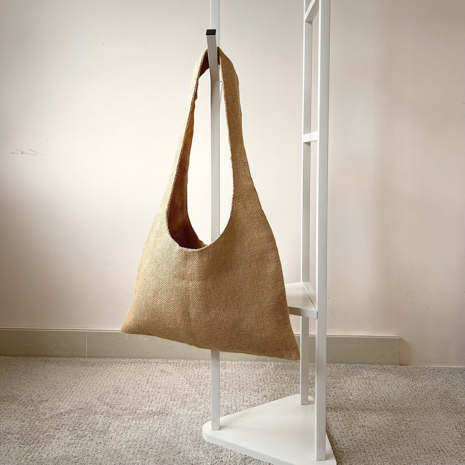 Handmade Jute Monk Bag Tote Bag Minimalist Natural Fabric Unisex - Etsy