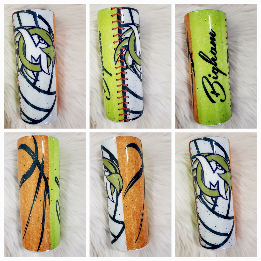 Customizable Sports School Logo Tumbler | Volleyball | Basketball ...