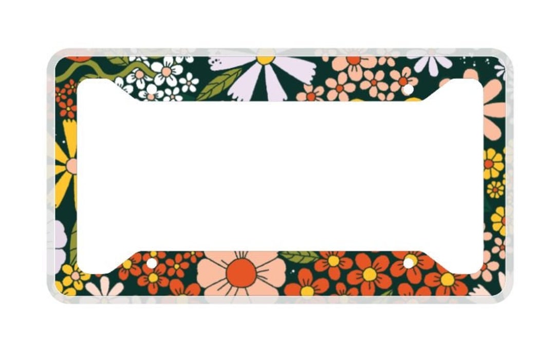 Funky Flower License Plate License Plate Frame or Frame Set - Etsy