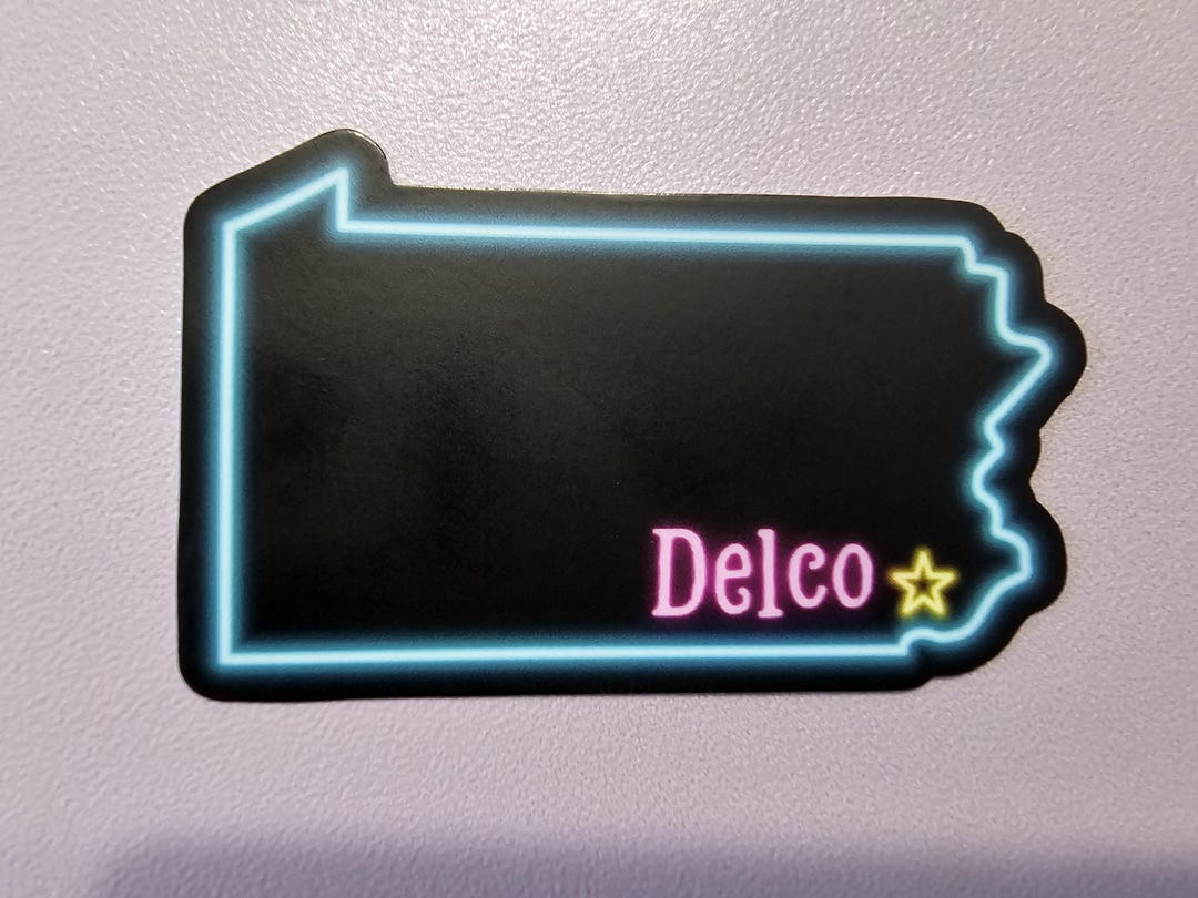 Black Delco Stickers With Star - Delaware County, Pennsylvania - Car ...