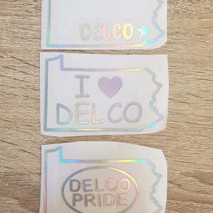 Delco Vinyl Decal Choose Design Indoor/outdoor Use Delaware County PA ...