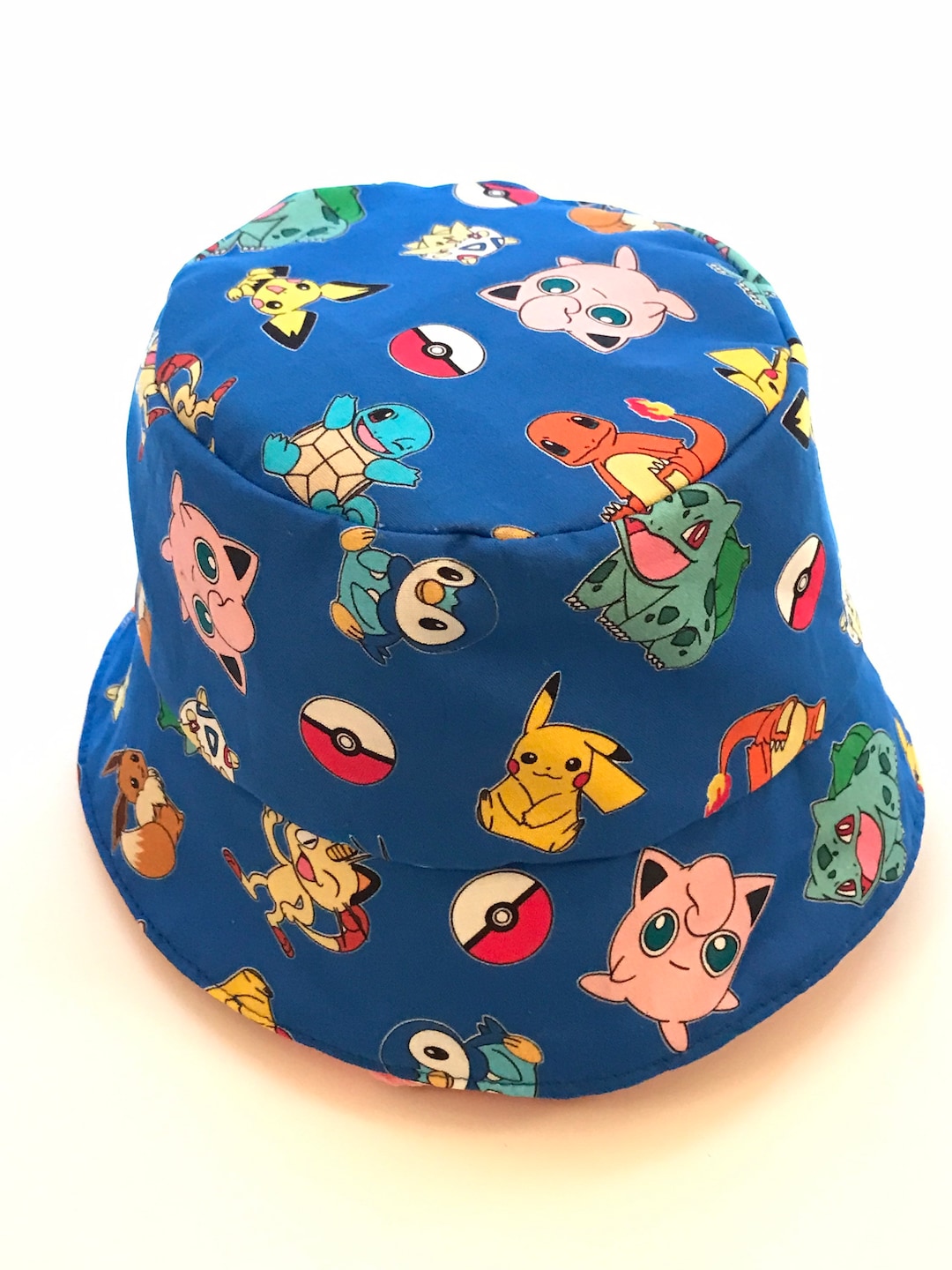 Pokémon Blue and Red Reversible Bucket Hat Pikachu Squirtel Charzard - Etsy
