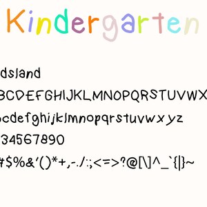 Kindergarten Font Svg OTF, Preschool Font ,baby Font Svg, Kids Font Svg ...