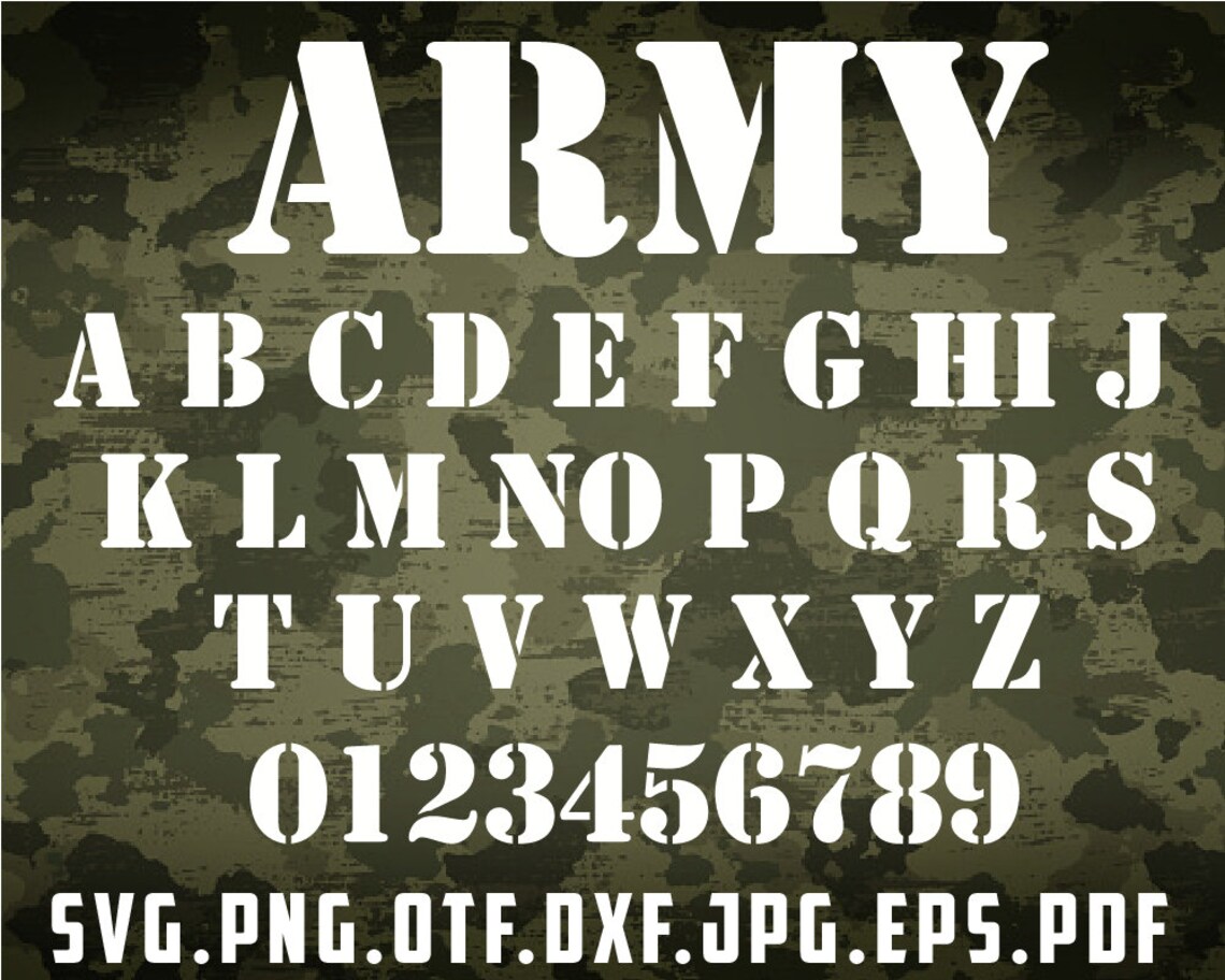 Military Stencil Font TTF SVG Military Font Army Font Military - Etsy UK