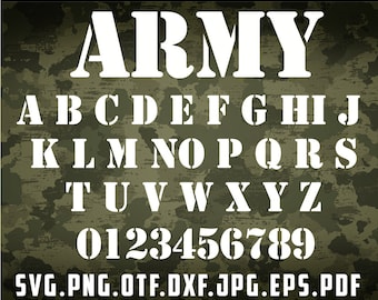Stencil Font Ttf Svg Distressed Military Font Army Font - Etsy