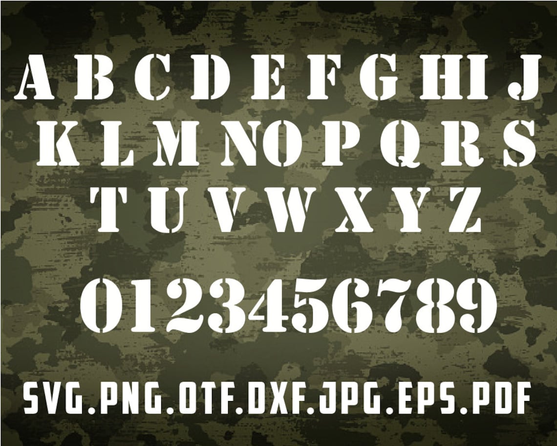 Military Stencil Font TTF SVG Military Font Army Font Military - Etsy UK