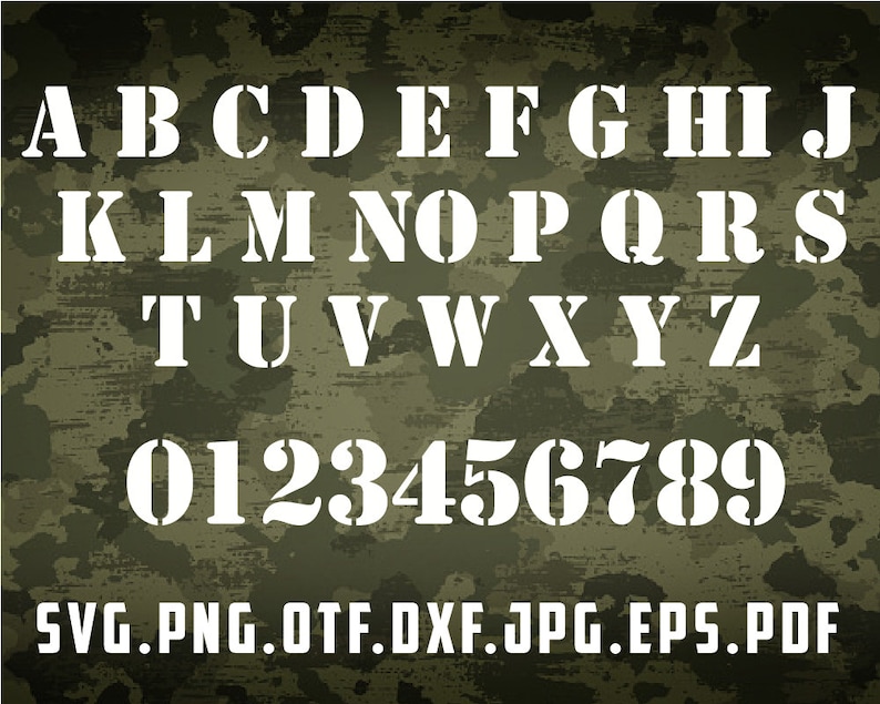 Military Stencil Font TTF SVG Military Font Army Font Military - Etsy Military Stencil Font TTF SVG Military Font Army Font Military - Etsy