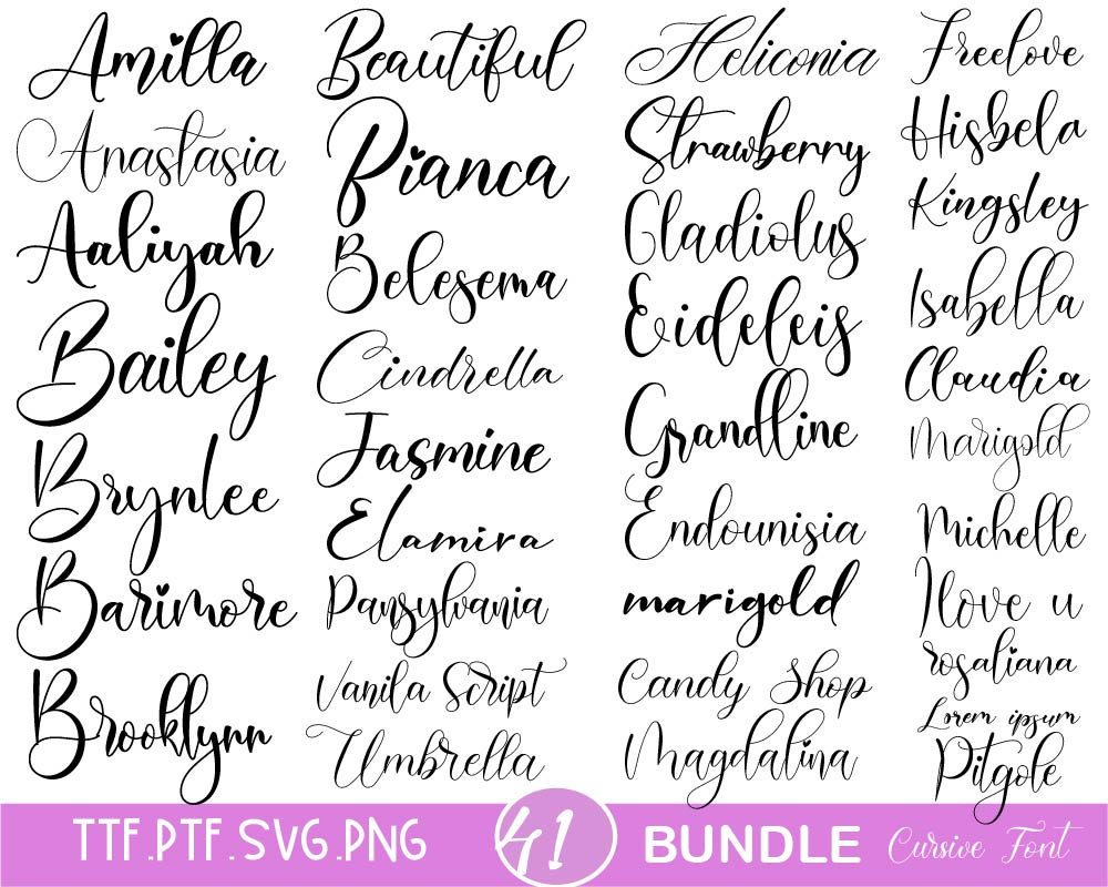 41 FONTS BUNDLE Font SVG Cursive Fonts Svg Fonts for - Etsy Denmark