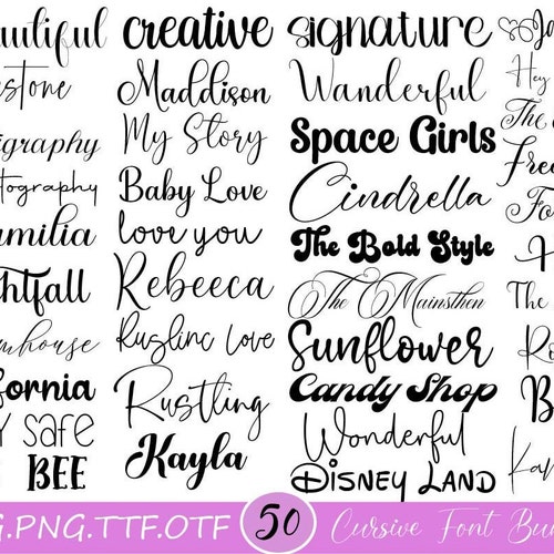 The Ultimate 50 Fonts Font Bundle Cricut Canva Font - Etsy