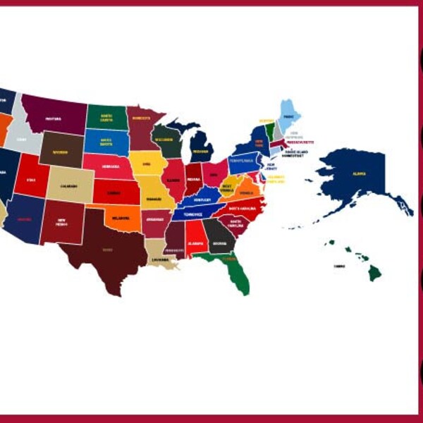 Quarter Map States - Etsy