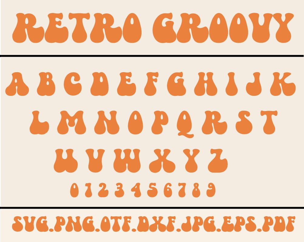 GROOVY FONT SVG Retro Alphabet Svg Vintage Font Svg Groovy - Etsy Canada