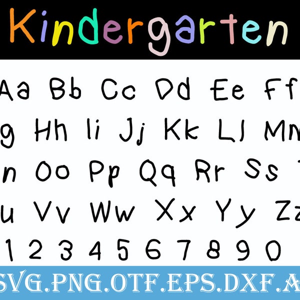 Kindergarten Font - Etsy