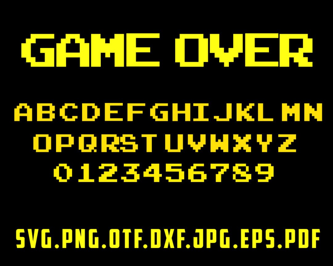 Game Font Arcade Svg Font Font Game Over Font Svg Pixel Svg - Etsy UK