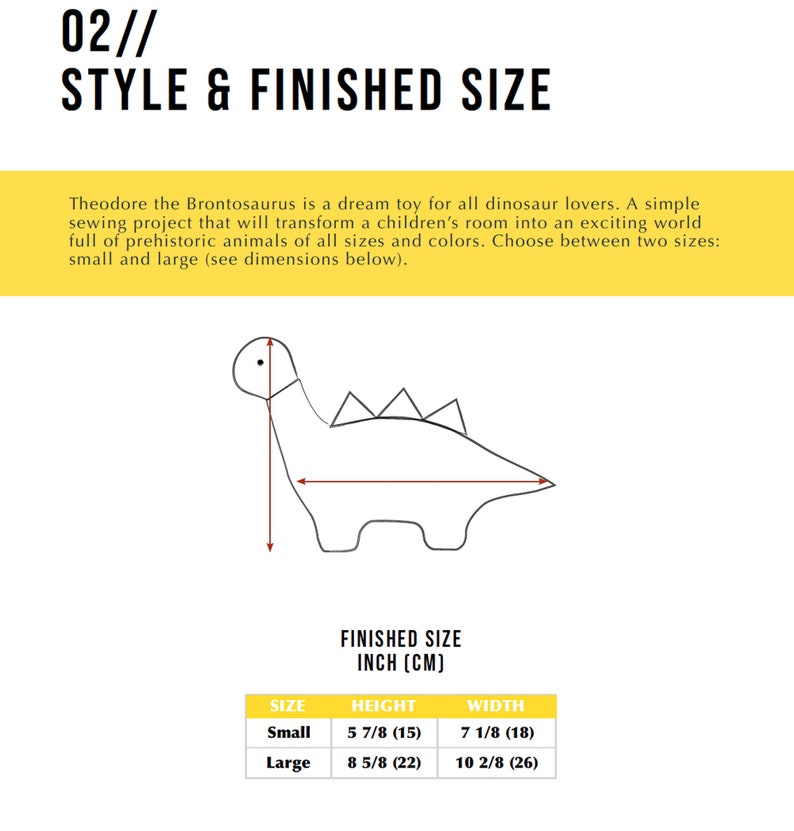 Dinosaur brontosaurus PDF Sewing Pattern Print at Home and - Etsy