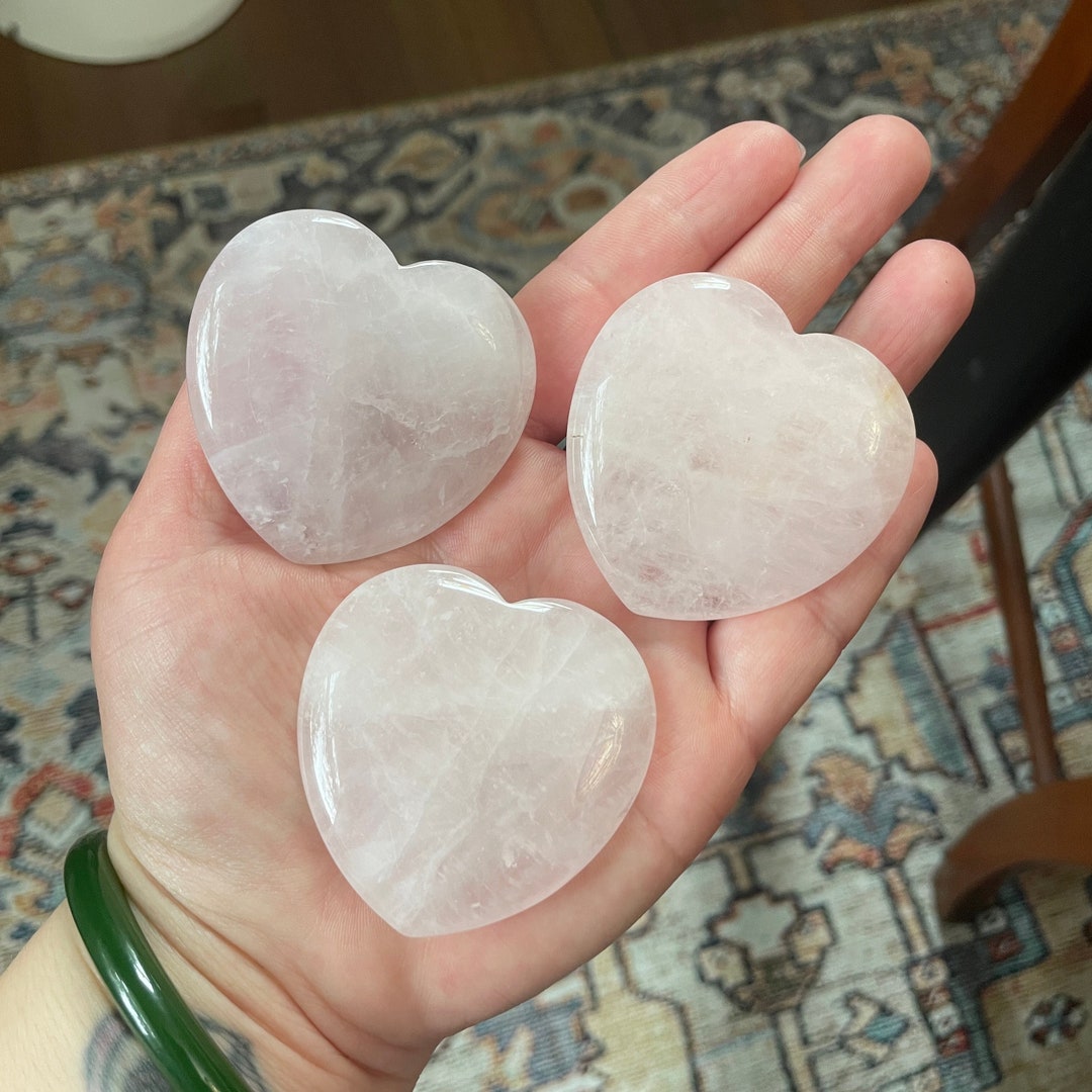 Rose Quartz Hearts - Etsy