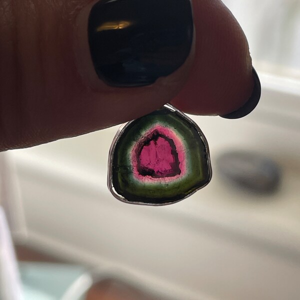 Watermelon Tourmaline Pendant - Etsy