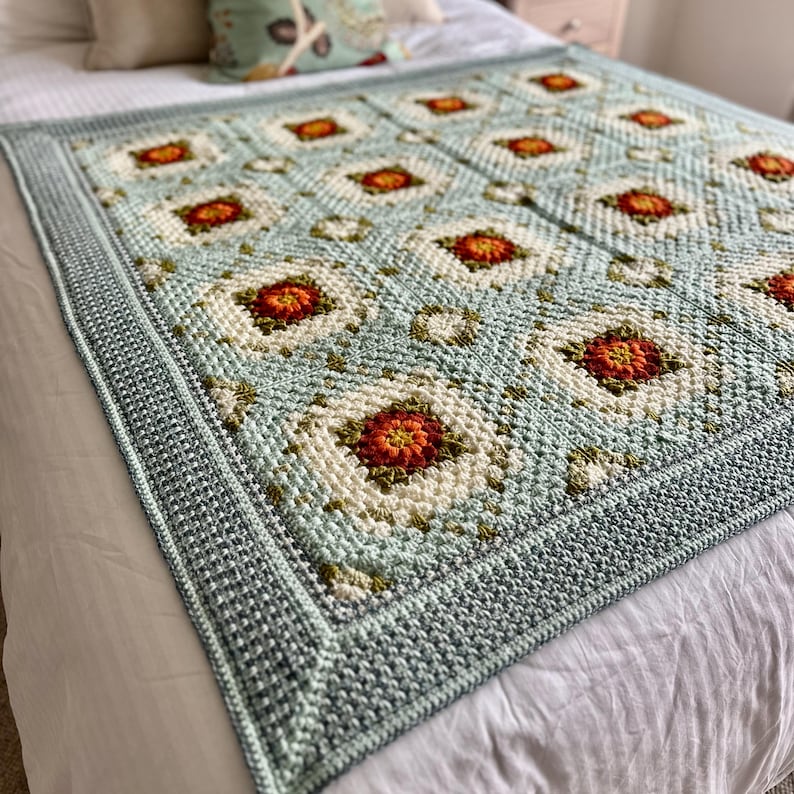 Trellis Blanket Crochet Granny Square Pattern - Easy Throw PDF - Etsy