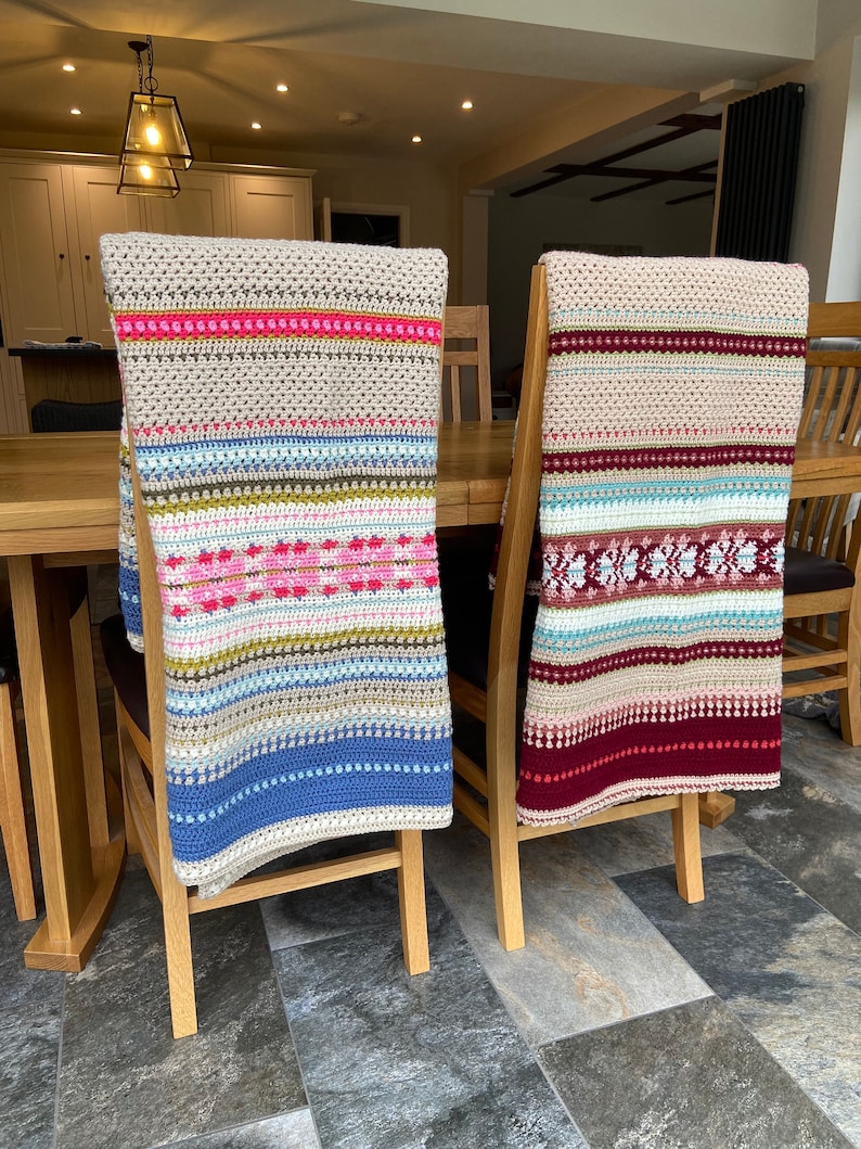 Fairly Fair Isle Crochet Blanket Pattern Granny Stripe | Etsy