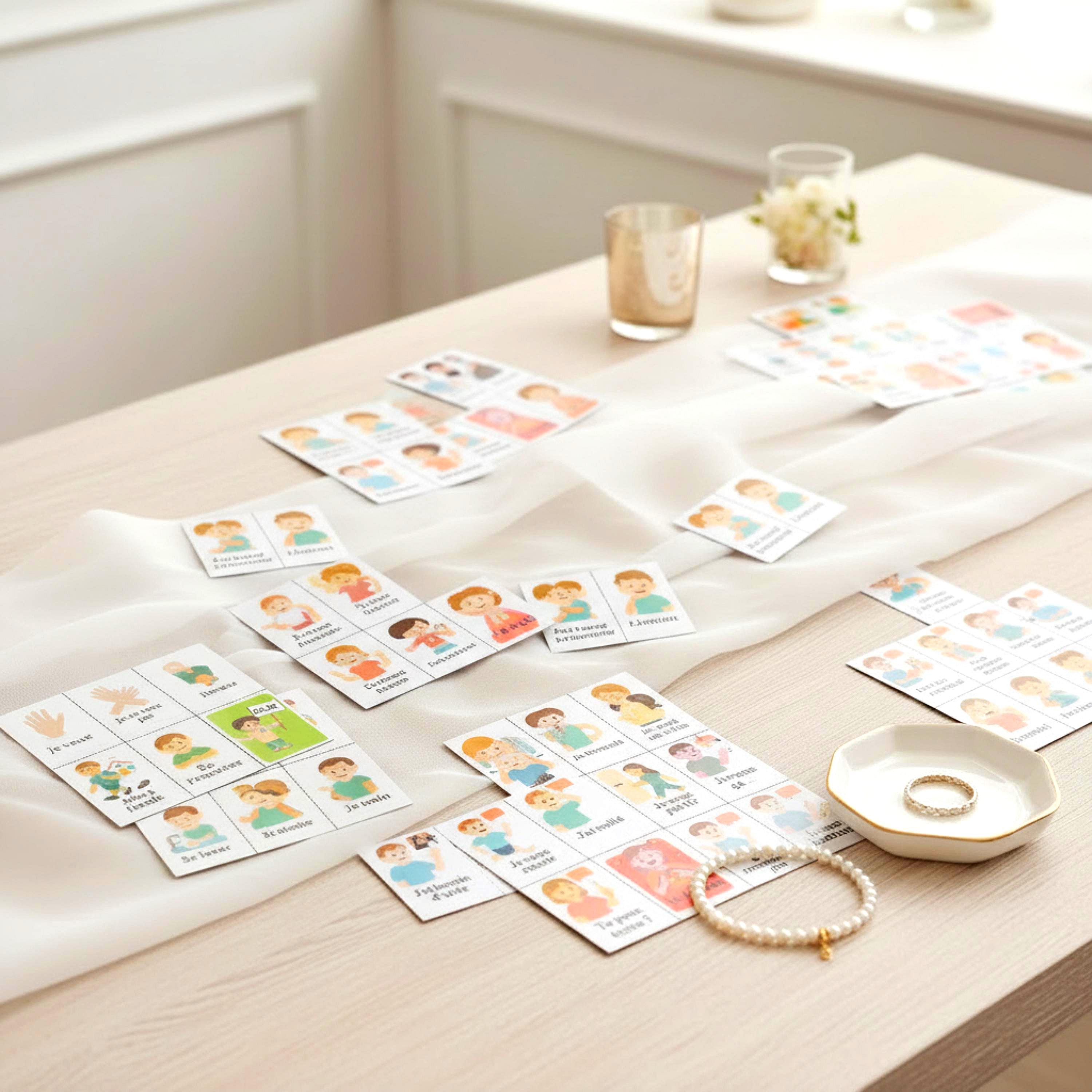 Printable PDF Non-verbal Cards, 60 Pictograms in French for Children ...