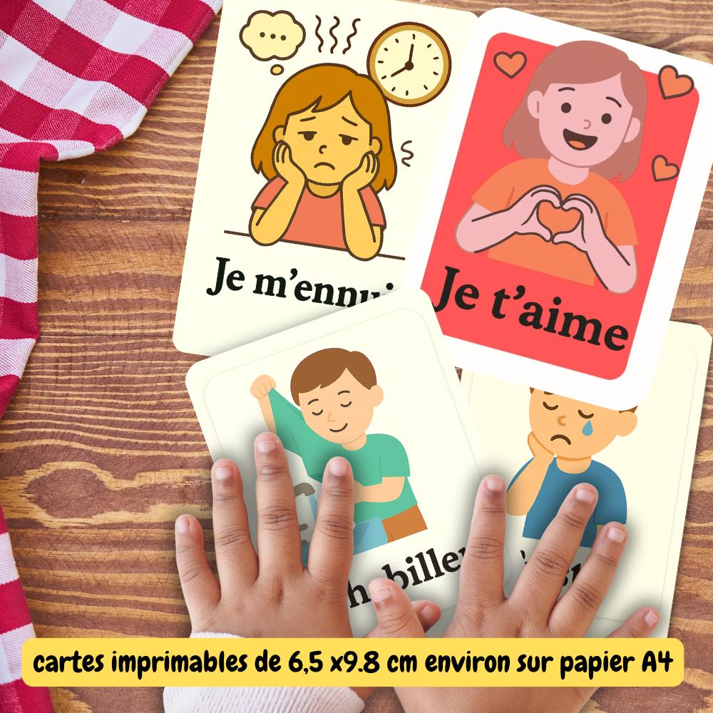 Printable PDF Non-verbal Cards, 60 Pictograms in French for Children ...