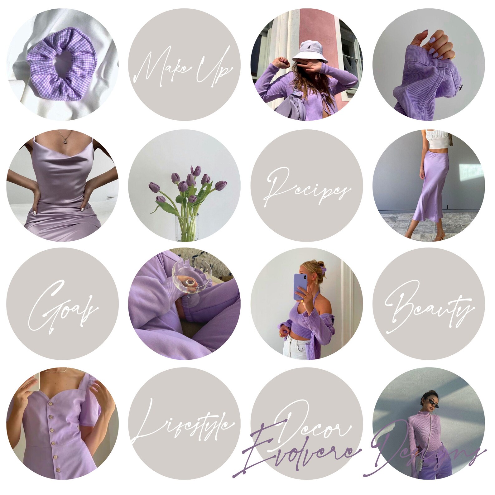 50 Soft Purple Social Influencer Aesthetic Highlight Covers Instagram ...