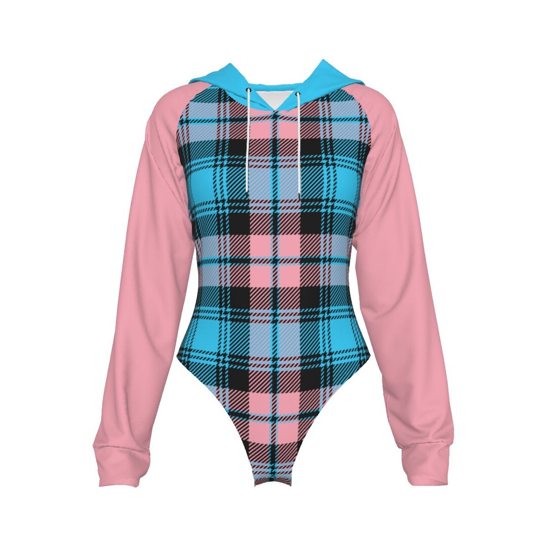 Stylish Transwomen's Raglan Sleeve Hooded Bodysuit | Chic and Trendy ...
