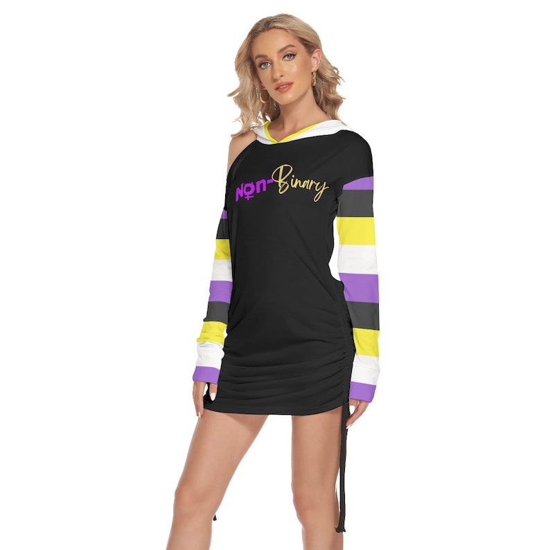 Non-binary One-shoulder Dress With Waist Shirring - Etsy