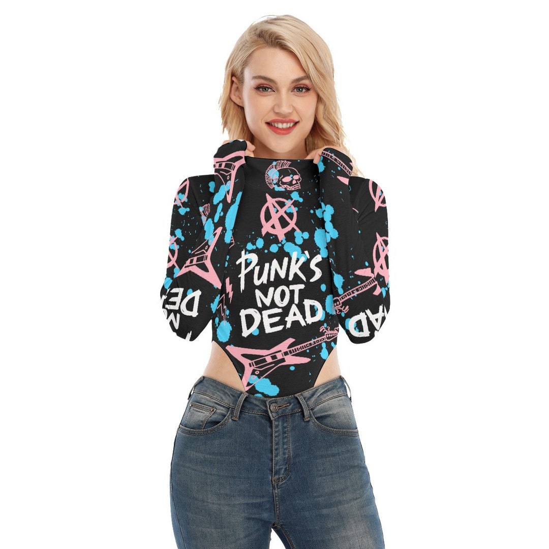 Transwomen's Punk's Not Dead Turtleneck Long Sleeve Jumpsuits - Etsy
