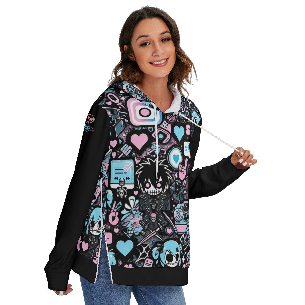 Gothic Insta Transwomen's Heavy Fleece Zip-on-the-side Hoodie - Etsy