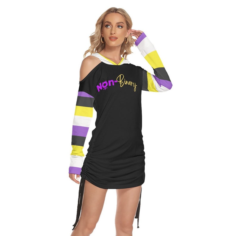 Non-binary One-shoulder Dress With Waist Shirring - Etsy