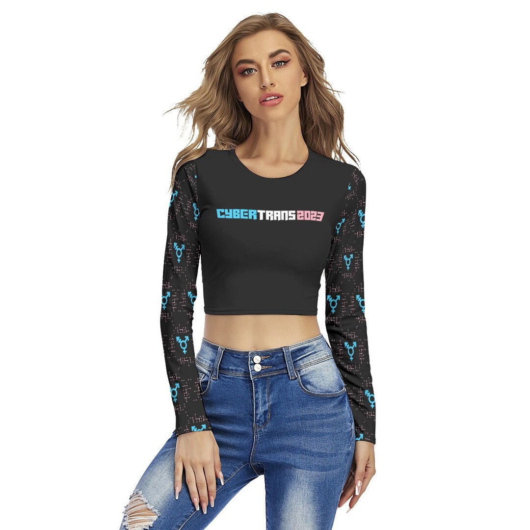 Cybertrans 2023 Transwomen's Round Neck Crop Top T-shirt - Etsy