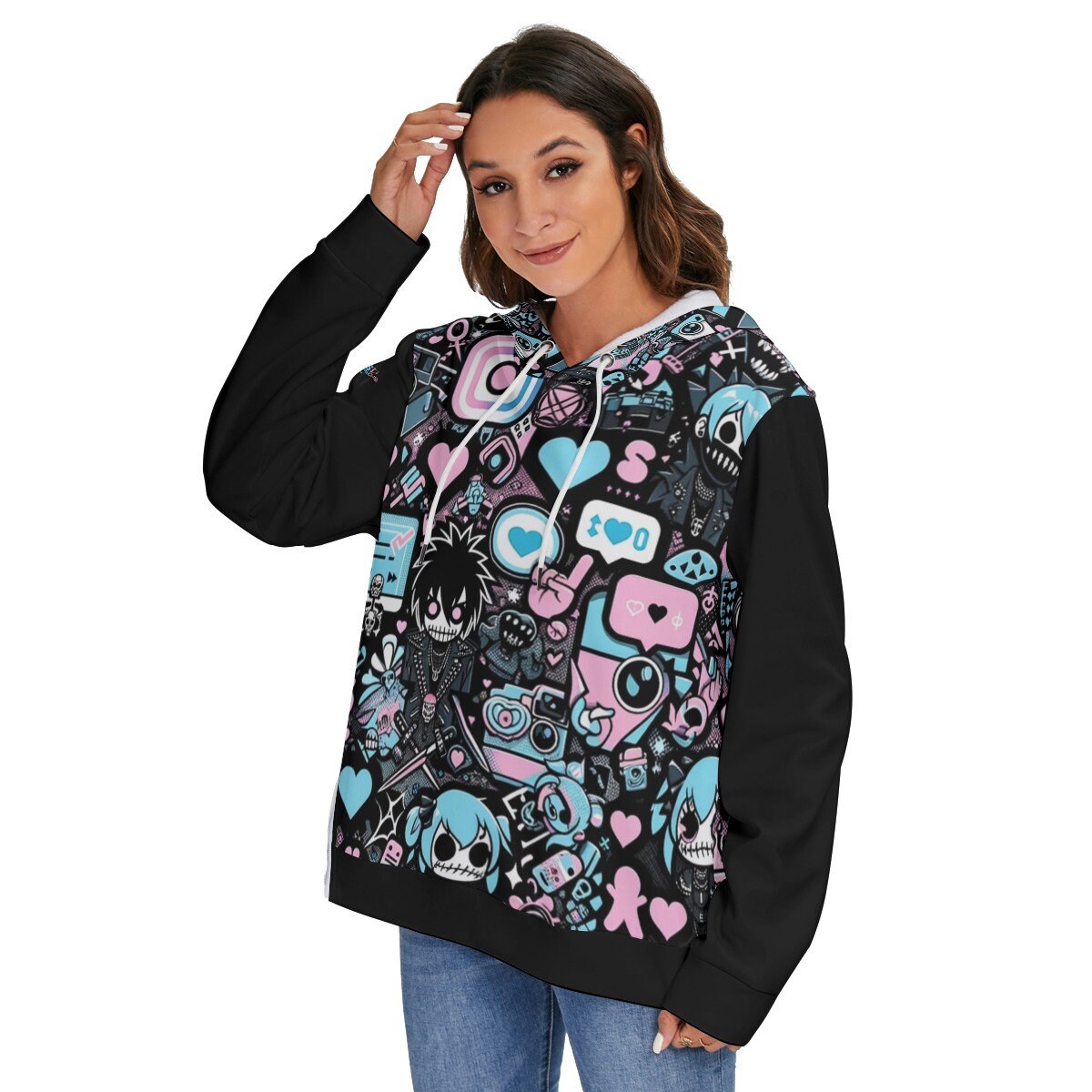 Gothic Insta Transwomen's Heavy Fleece Zip-on-the-side Hoodie - Etsy