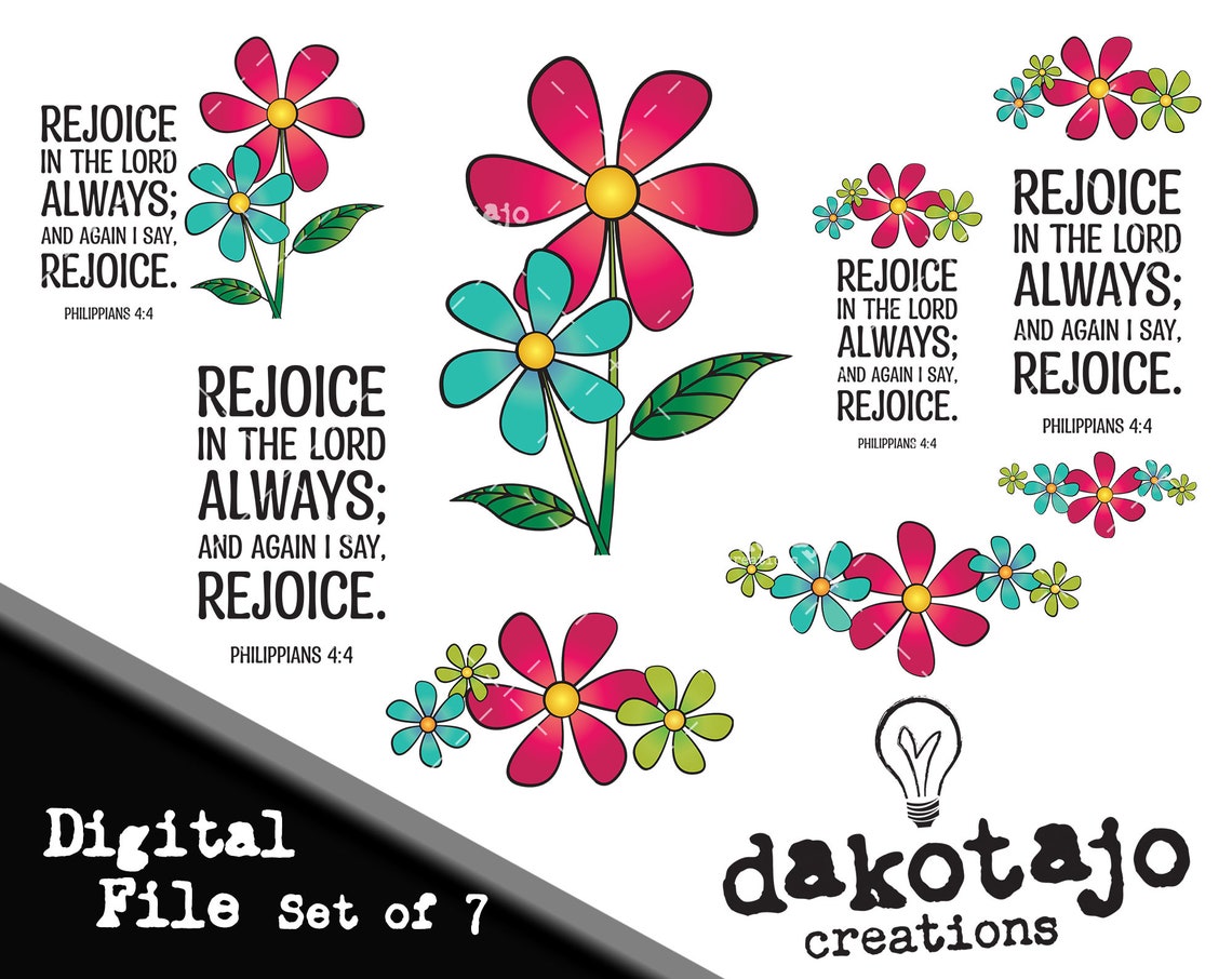 Rejoice Rejoice in the Lord Svg Rejoice Svg Daisy Svg Ai - Etsy