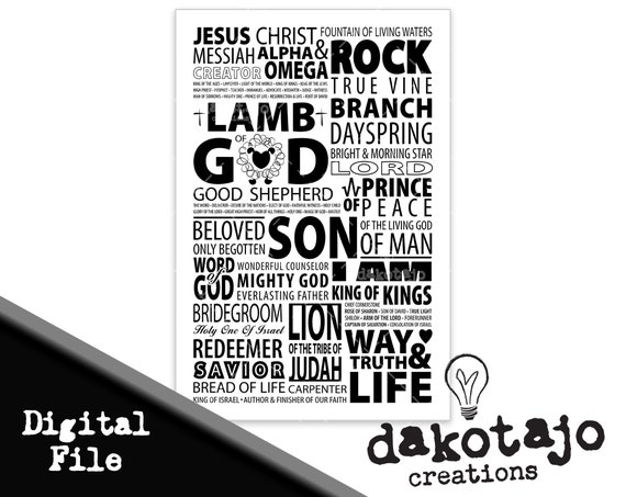 Names of Jesus Poster Poster to Print Christian Poster - Etsy
