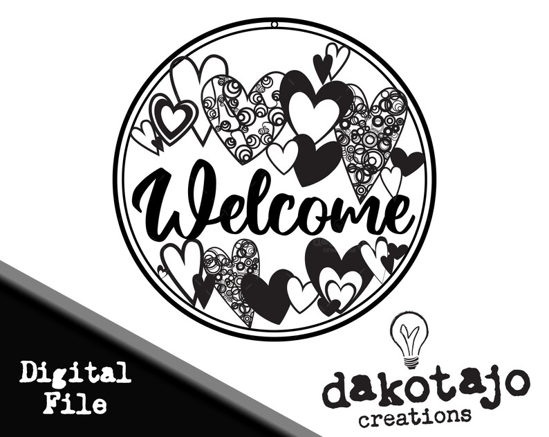 Heart Welcome Sign Welcome Sign Svg Door Sign Svg Ai Pdf - Etsy