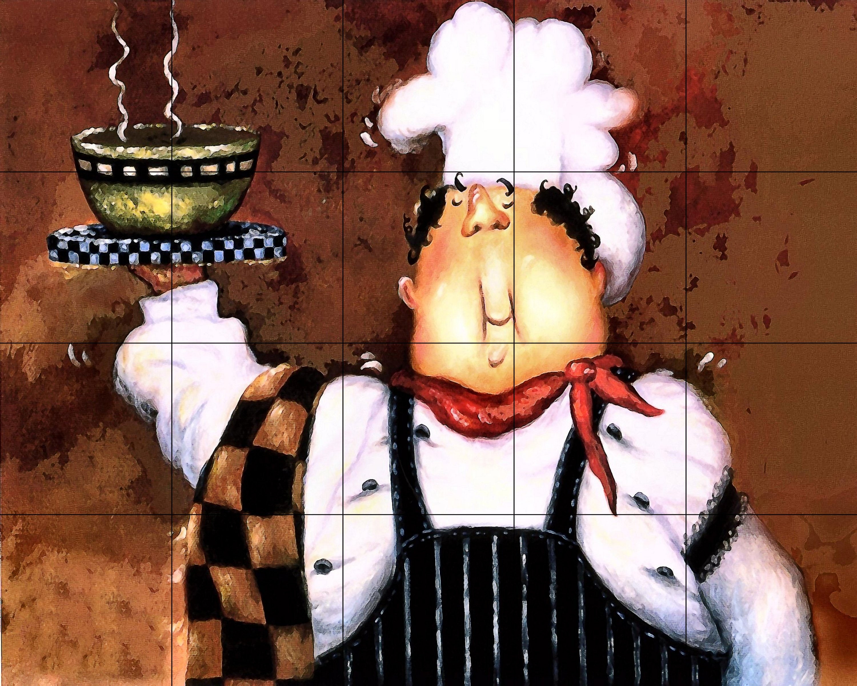 Funny Chefs Murals Home Decor Wall Murals Backsplash Interior Design ...