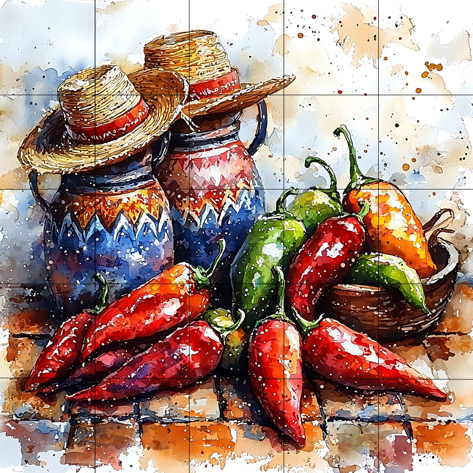 Chile Peppers 1 Murals Home Decor Wall Murals Backsplash Murals ...