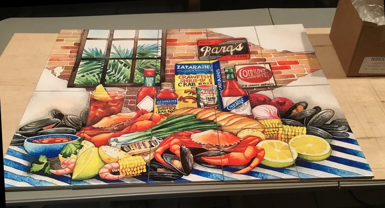 Seafood Murals Home Decor Wall Murals Backsplash New Orleans Cuisine ...