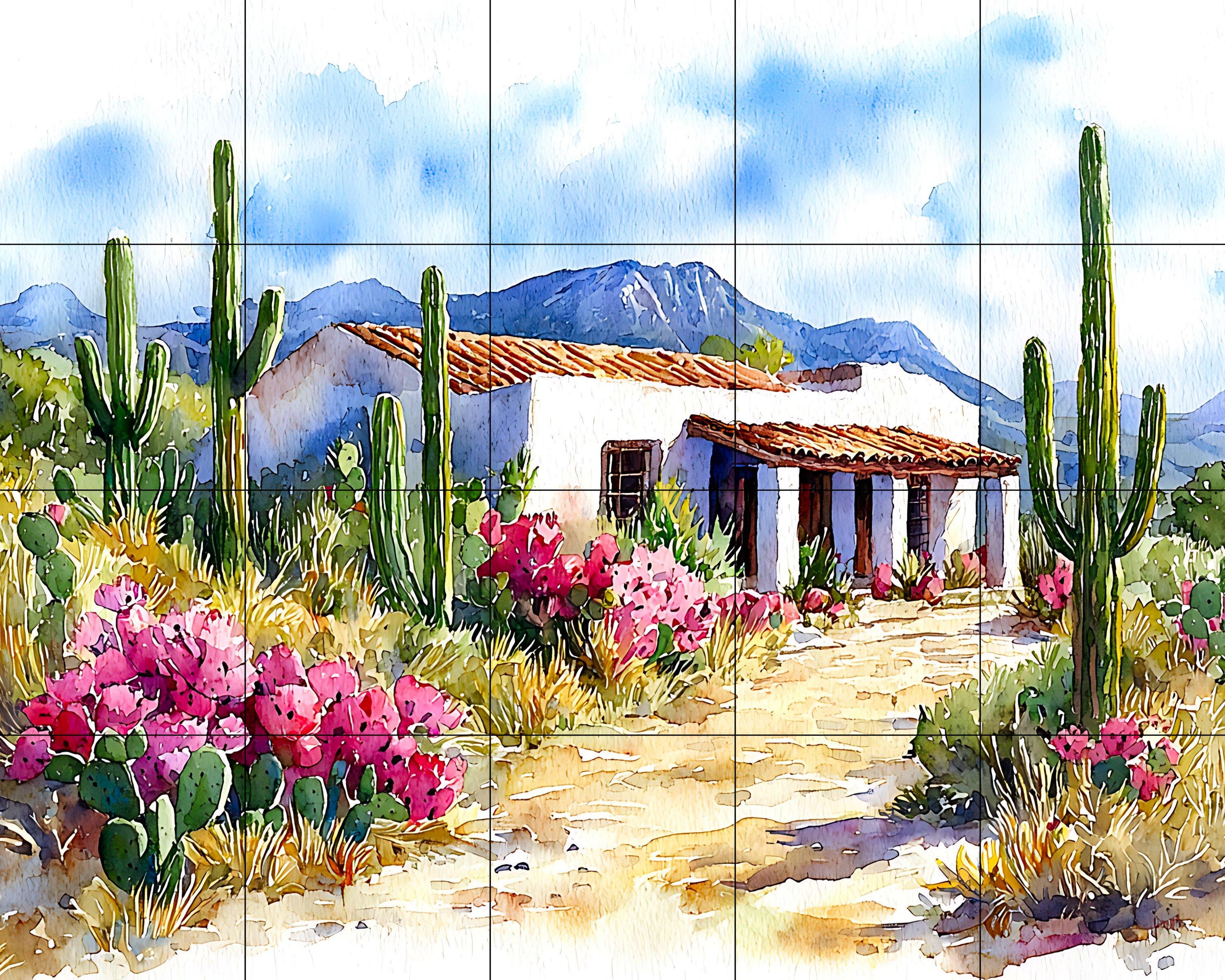 Casa 5 Tile Murals Desert Scenes Southwestern Art Home Decor Interior ...