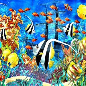Tropical Fish Murals Home Decor Wall Murals Backsplash Interior Design ...