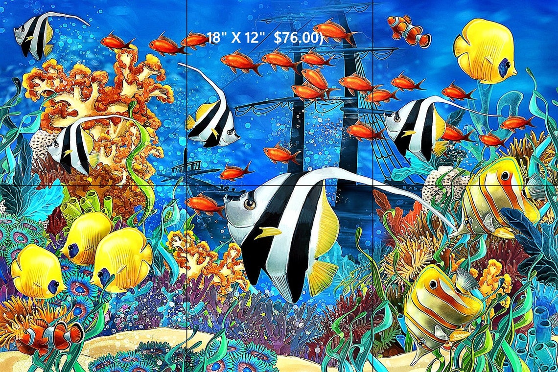 Tropical Fish Murals Home Decor Wall Murals Backsplash - Etsy