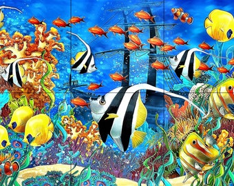 Underwater Scenes Tropical Fish Murals Home Decor Wall Murals ...