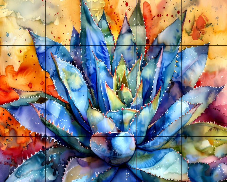 Agave 2 Desert Tile Murals Home Decor Wall Murals Backsplash ...
