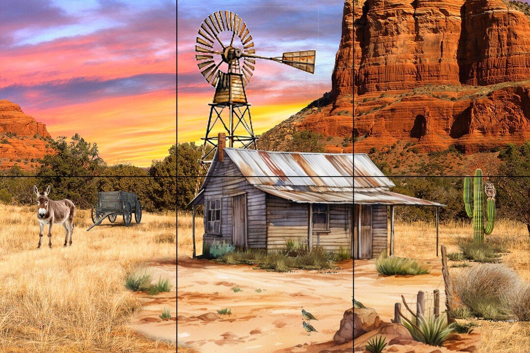 Desert Landscape Mural 7 Southwestern Art Home Decor Interior Design ...